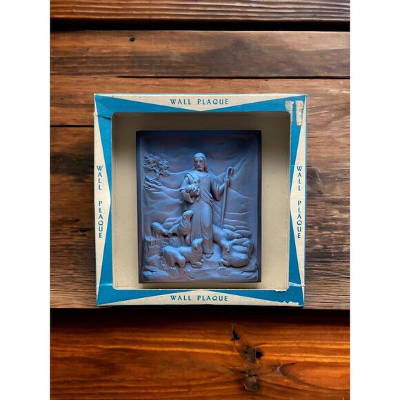Accents | Vintage Lamb Of God Jesus R4 Good Shepherd Plaster Chalkware ...